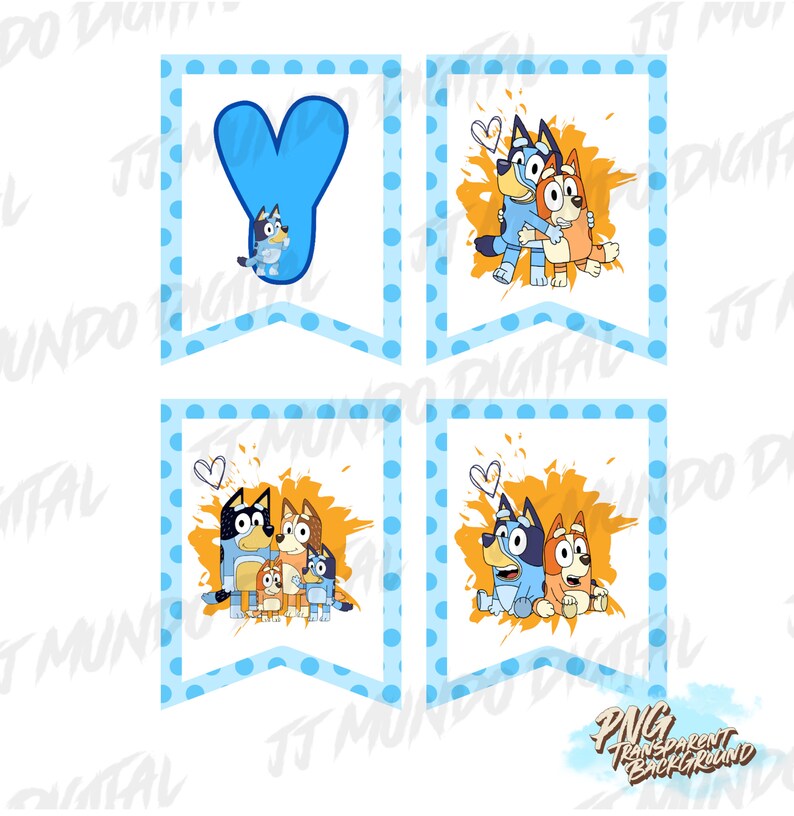 Bluey Happy Birthday Banner, Bluey & Bingo, Bluey Family, Bluey ...