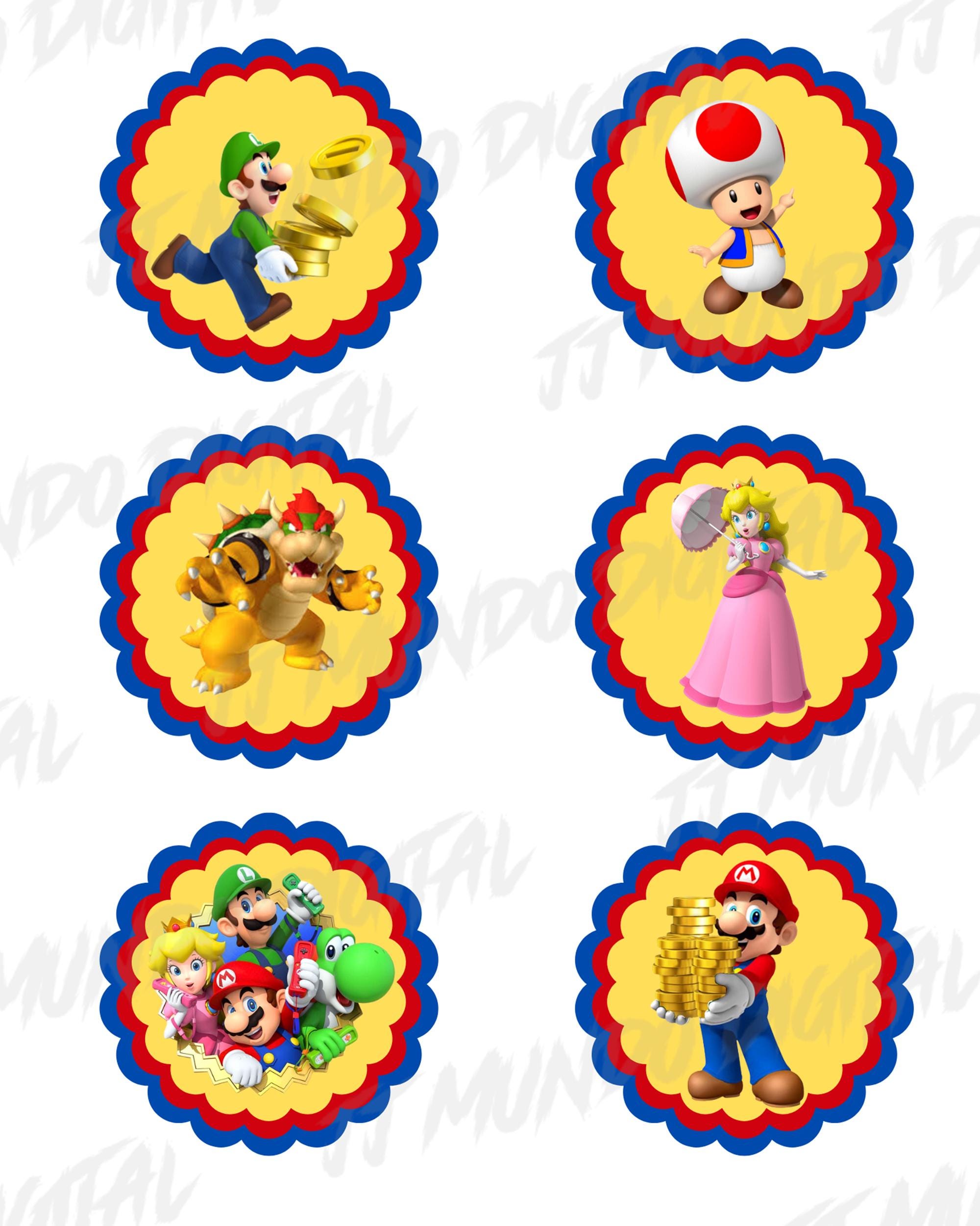 Super Mario Cake Topper and Cupcake Toppers Bundle, Kids Party ...