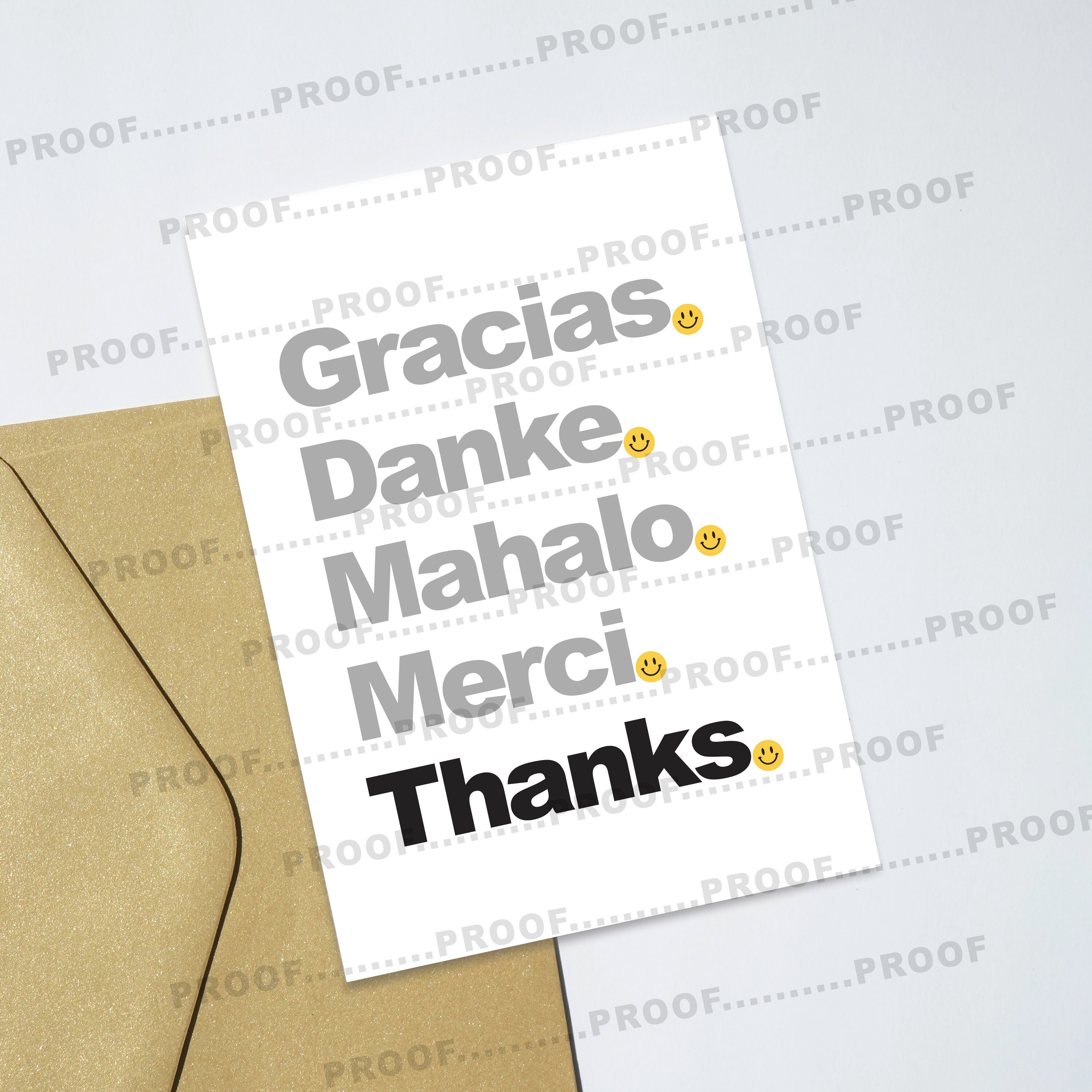Printable Thank You Card, Gracias Card, Digital Thank You Note, Thank ...