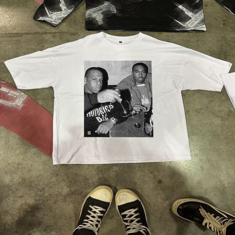 90's Hip Hop T-shirt Unisex Classic Fit Adult Size Rap Tee Jay-z & Nas ...