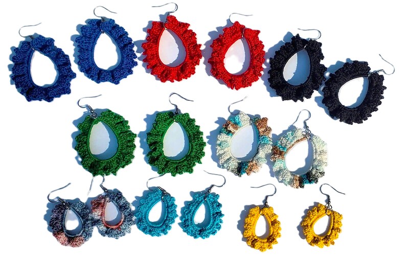 Handmade Crochet Earrings - Etsy
