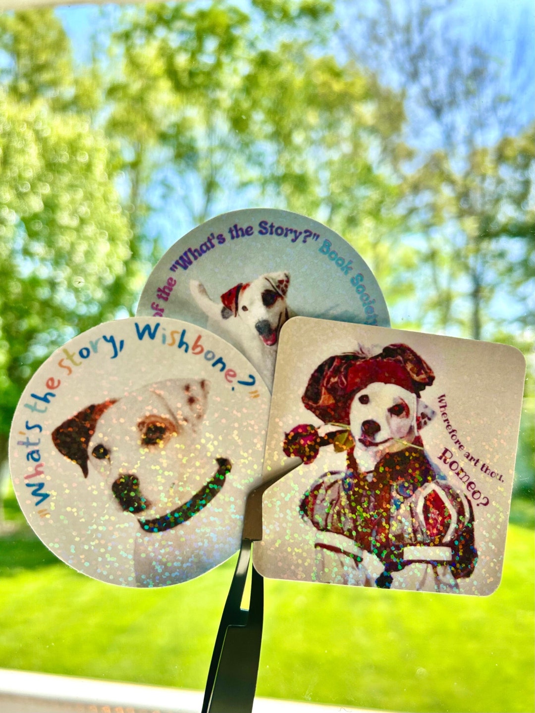 Wishbone Holographic-sparkle Vinyl Stickers - Etsy