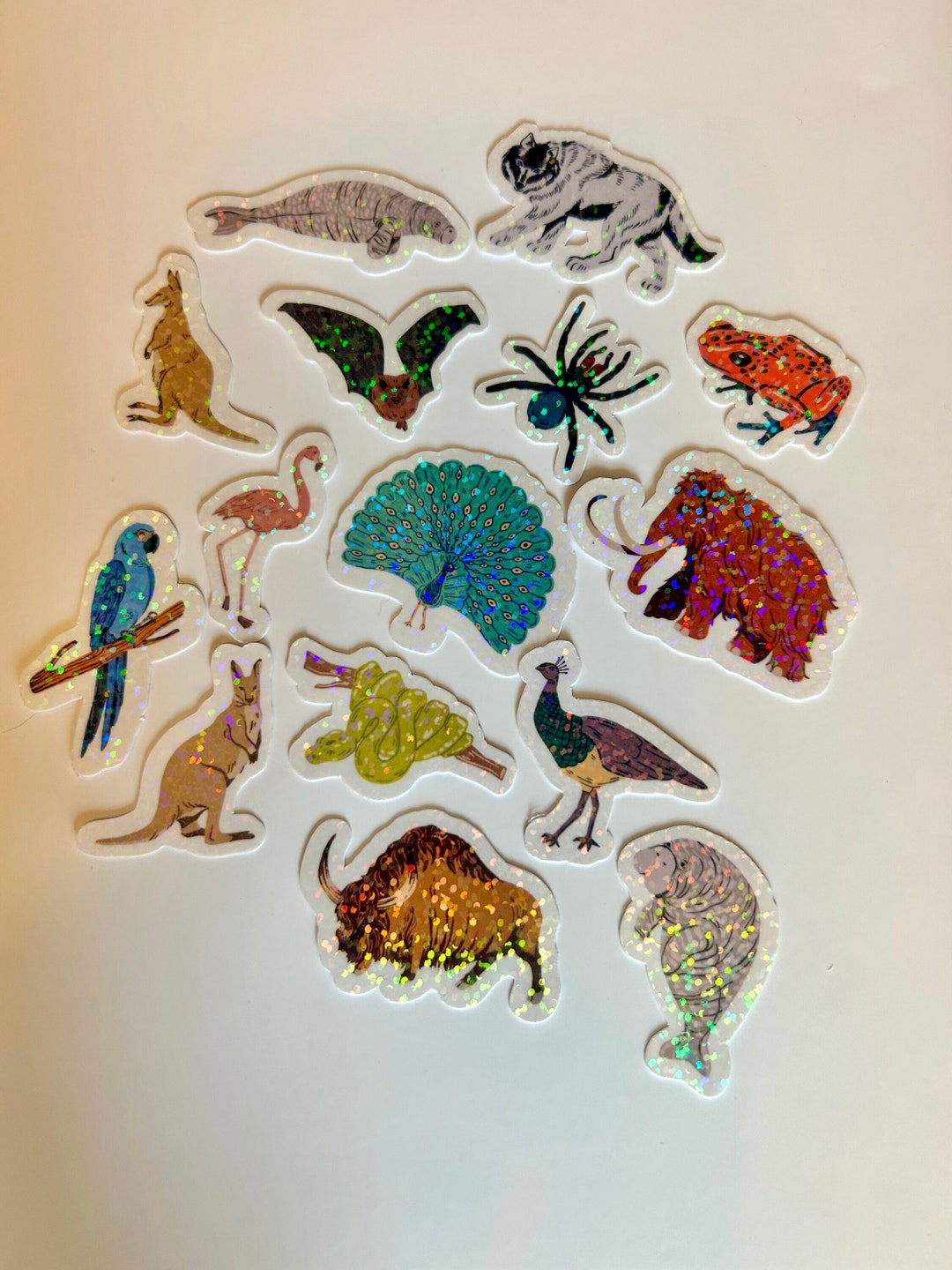 15 Durable Vinyl Animal Decals / Holographic Sparkle - Etsy