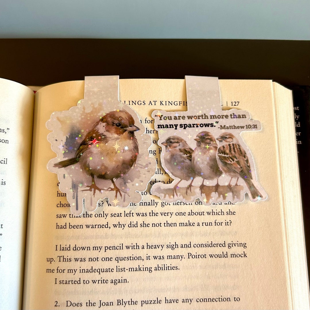 Set of 2 Matthew 10:31 Magnetic Bookmarks Watercolor Sparrows - Etsy