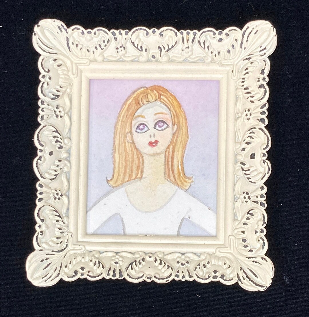 Lady Face #7 "patience” Original Watercolor Miniature Portrait Painting ...
