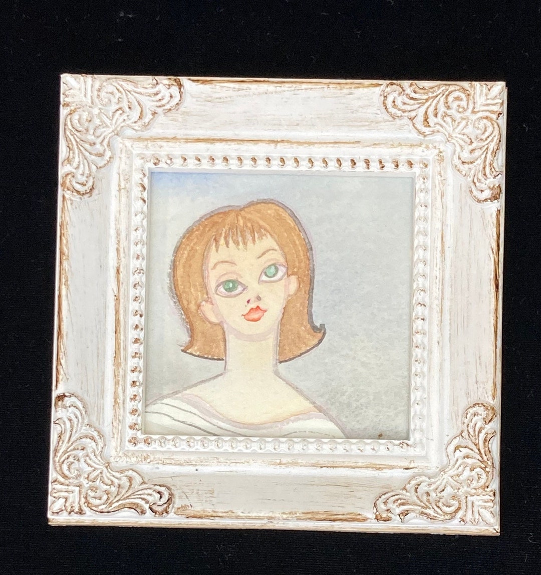 Lady Face #12 "midge” Original Watercolor Miniature Portrait Painting ...