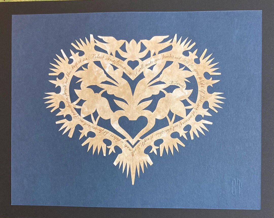 Fringe Heart I - Scherenschnitte by Blanche L. Turner- Inscribed With ...