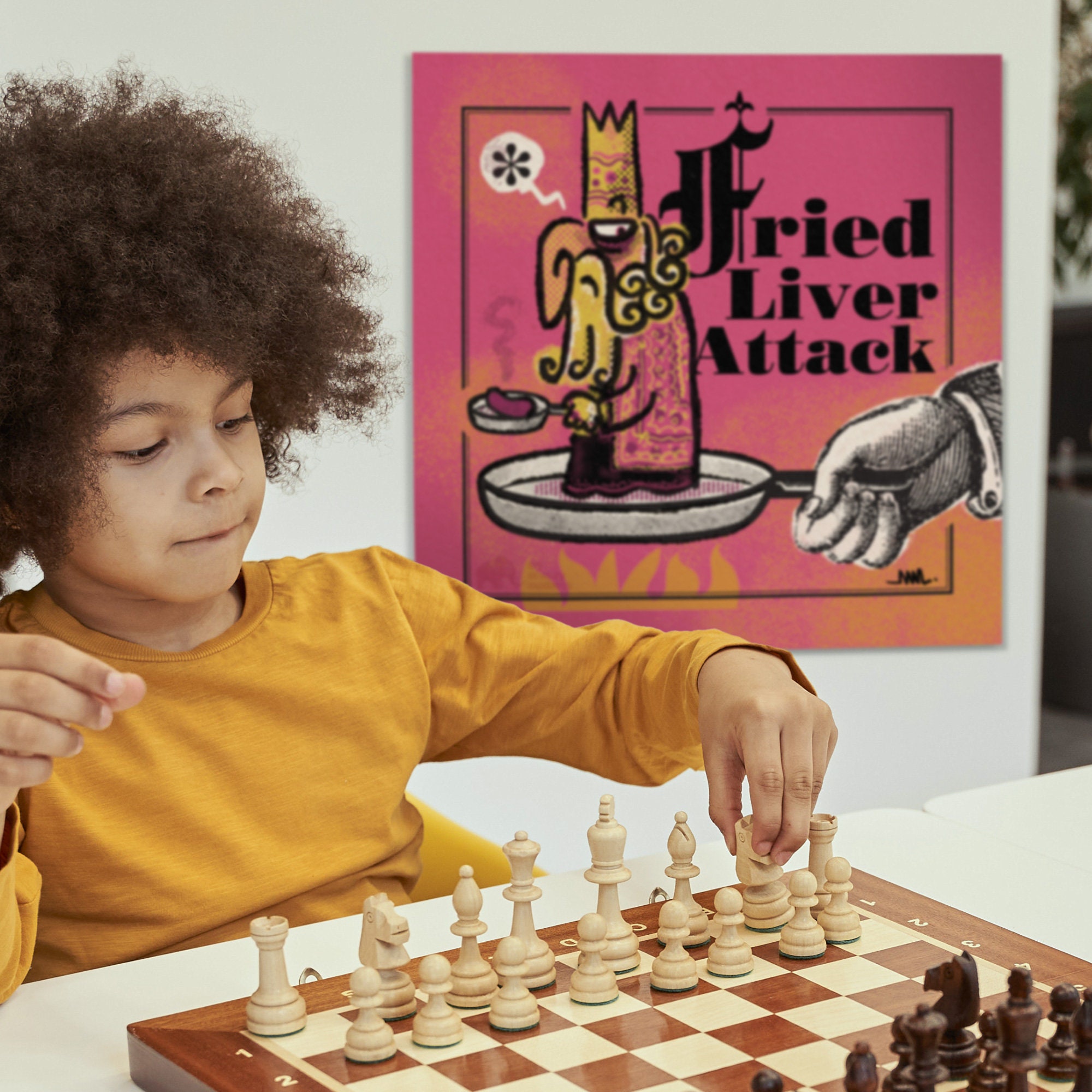 The Fried Liver Attack | Chess Opening Poster Print | Chess Enthusiasts ...