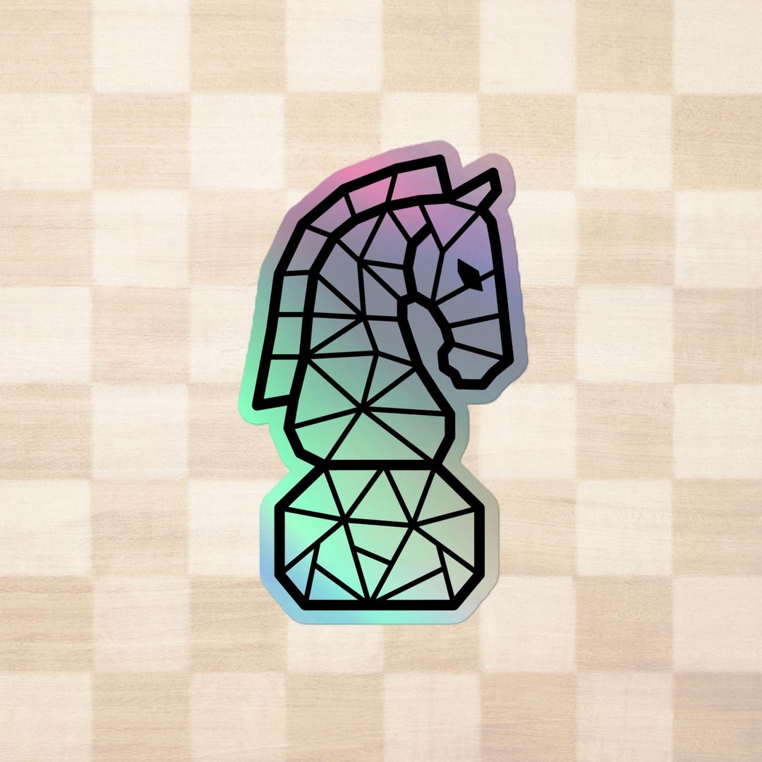 Giant KNIGHT Sticker, Favorite Chess Piece Holographic Decal, Popular ...