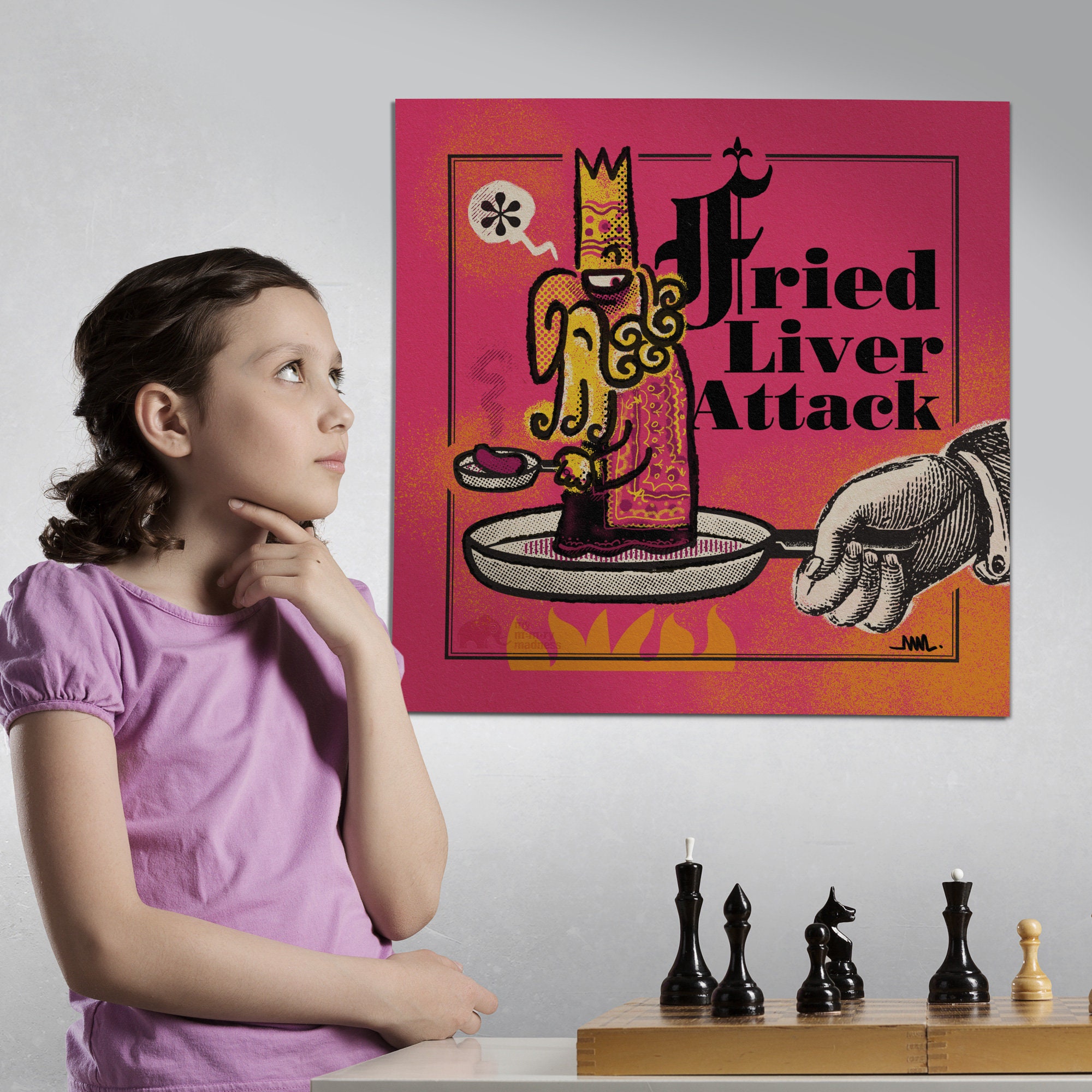 The Fried Liver Attack | Chess Opening Poster Print | Chess Enthusiasts ...