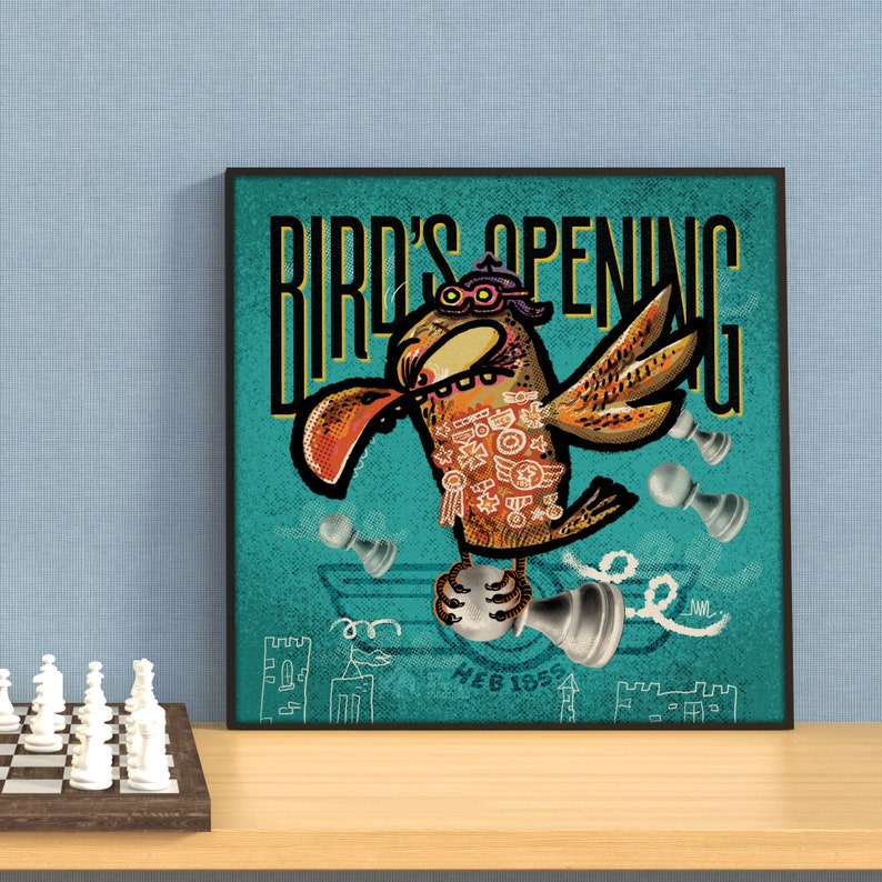 Bird's Opening Chess Poster: Visual Art - Etsy