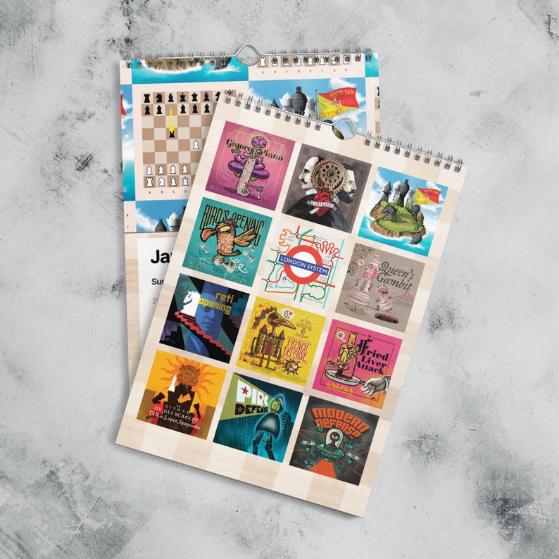 Chess Calendar 2025, Featuring Chess Openings Original Artwork, Wall ...