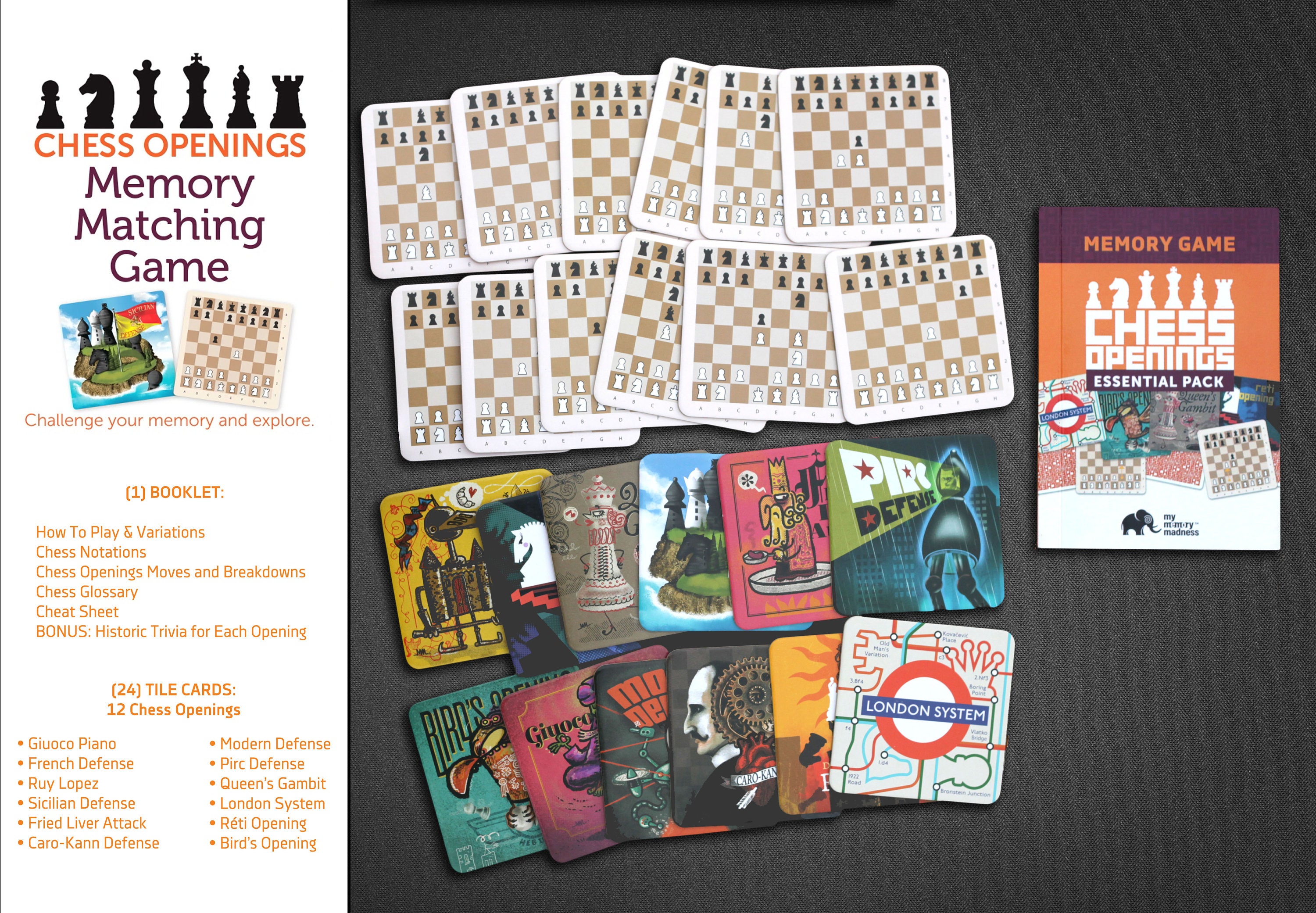 Chess Openings Memory Game Essential Pack Complete Edition With Booklet ...