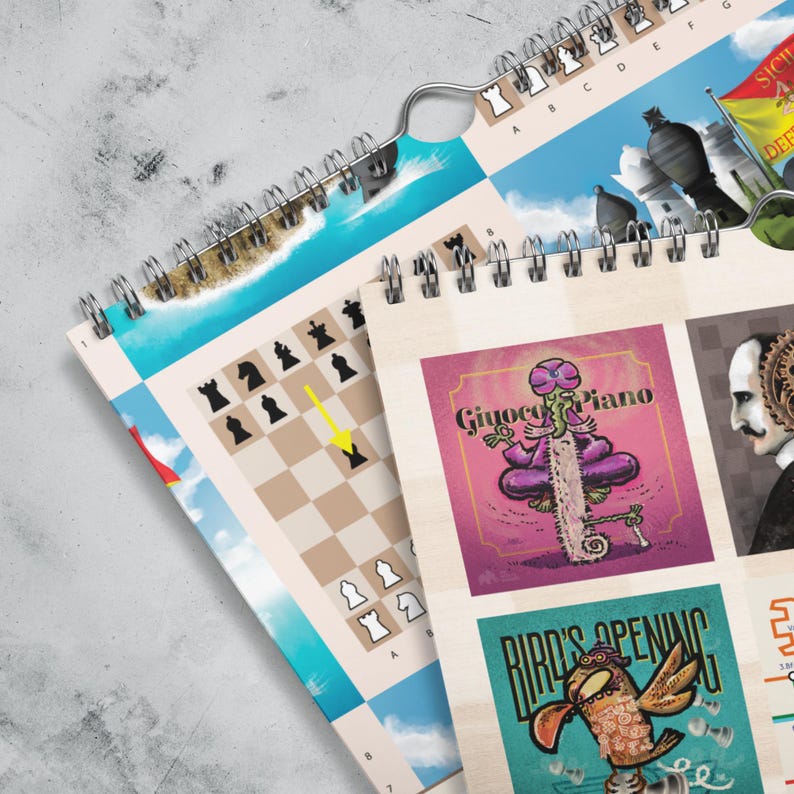 Chess Calendar 2025, Featuring Chess Openings Original Artwork, Wall ...