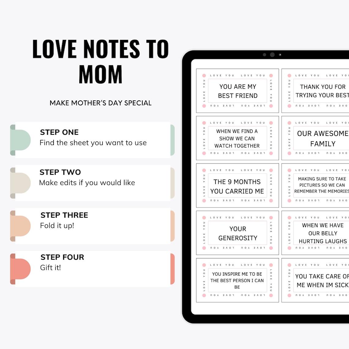 Reasons Why I Love My Mom, Appreciation Messages, Printable Love Notes ...
