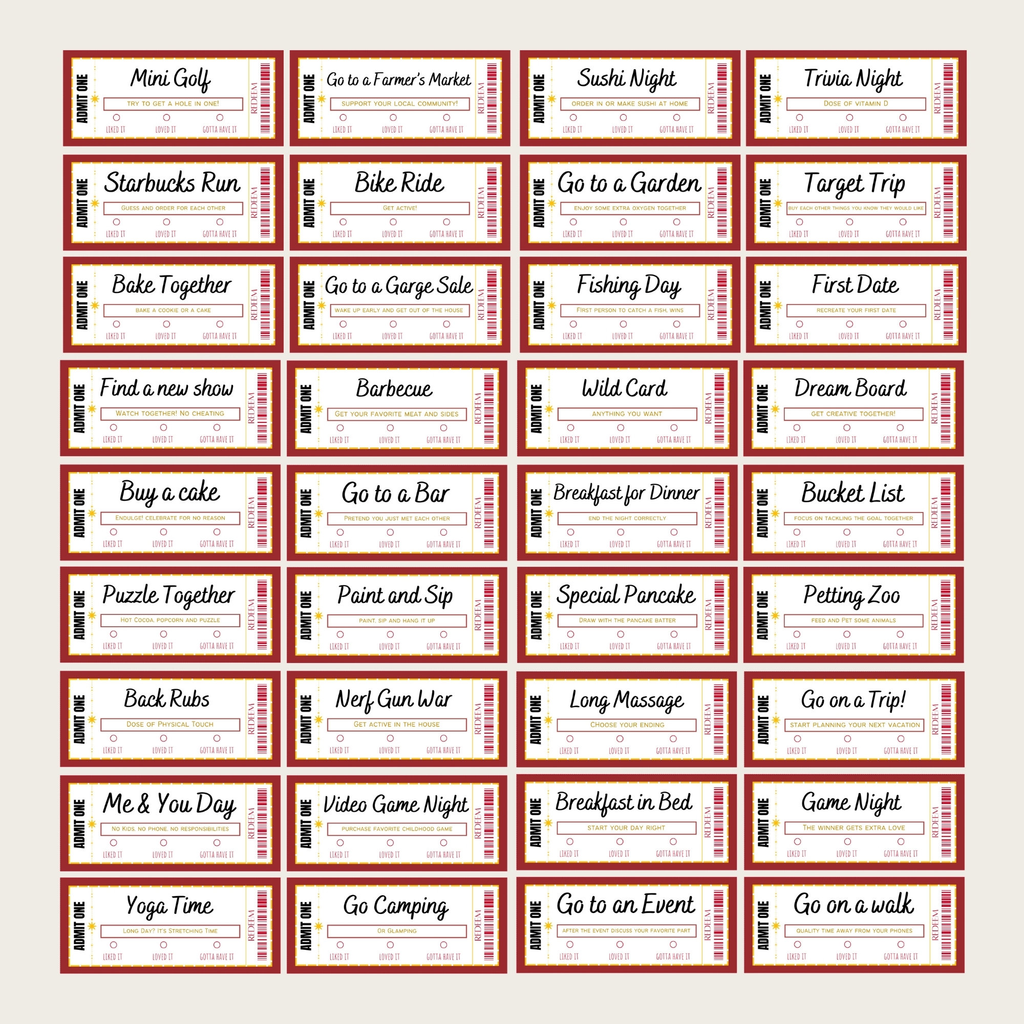 Editable Printable Love Coupons Book Template -anniversary or Valentine ...