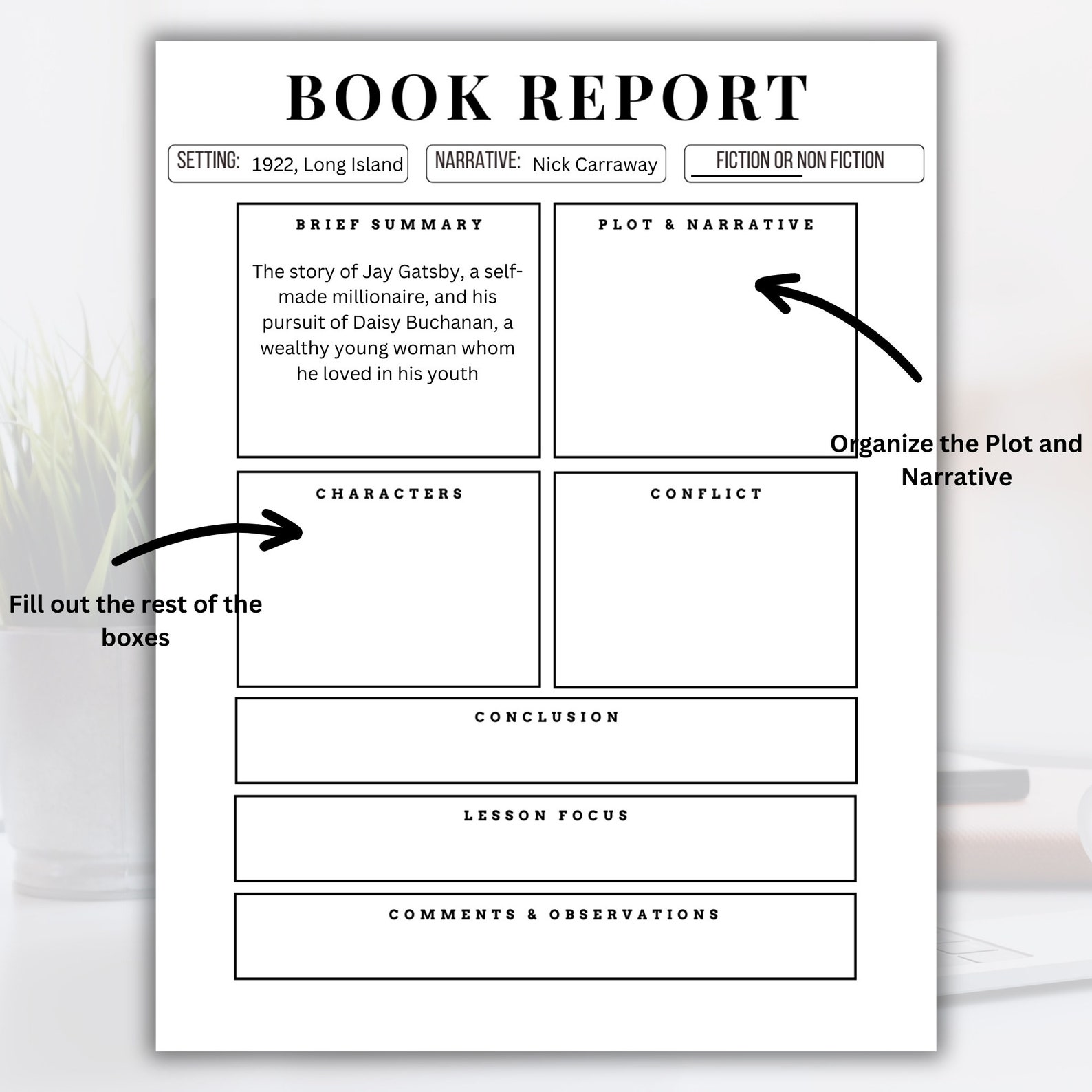 Printable Book Report Template, Book Report for Kids, Printable Book ...