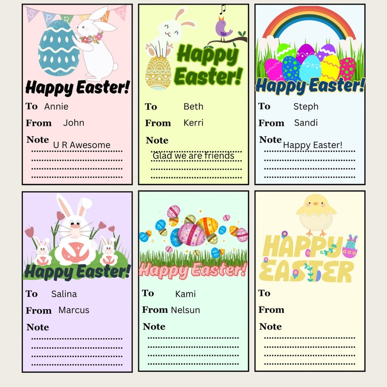 Easter Candy Gram Flyer Template, Editable Easter Bunny Candy Grams ...