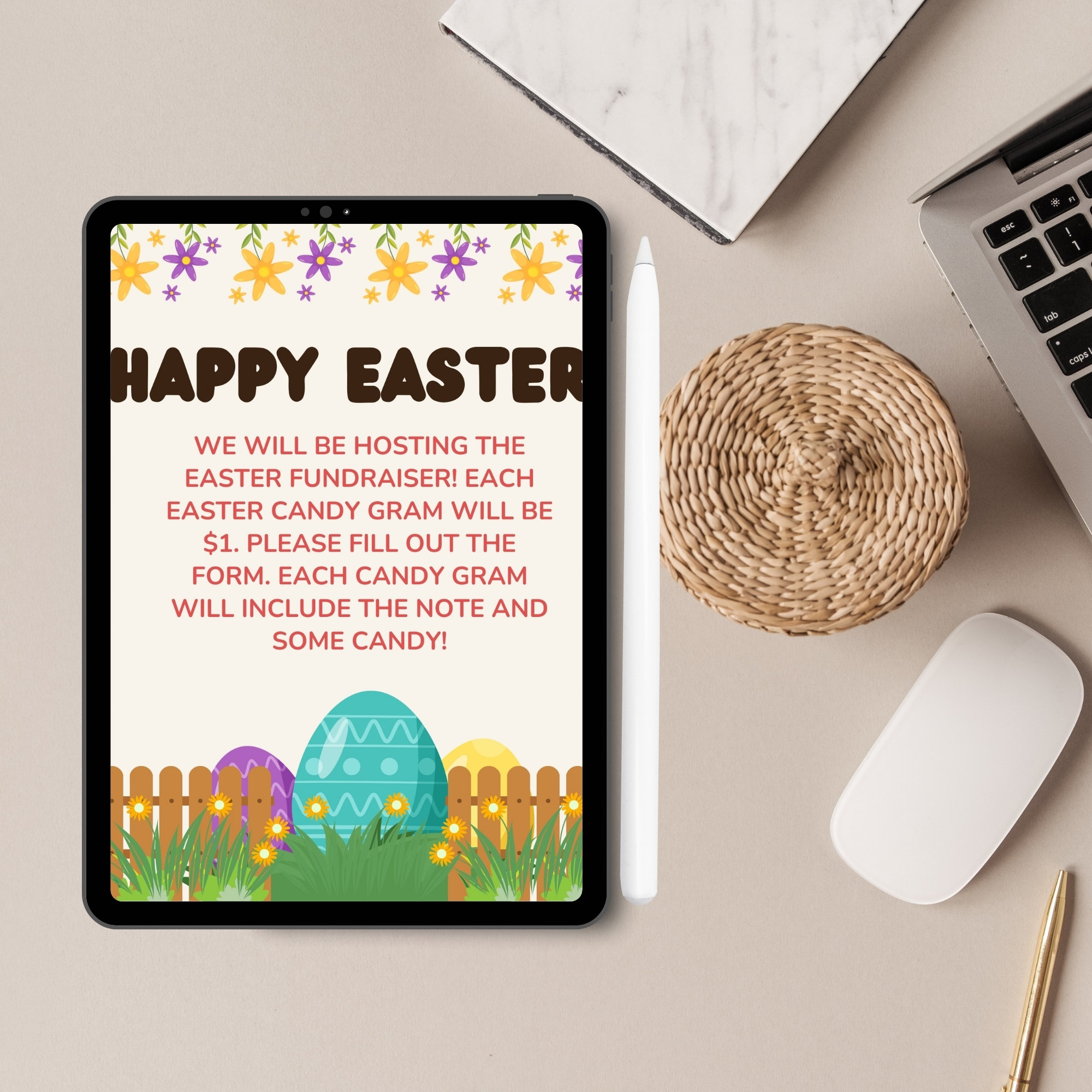 Editable Easter Candy Gram Flyer Template, Easter Bunny Candy Grams ...