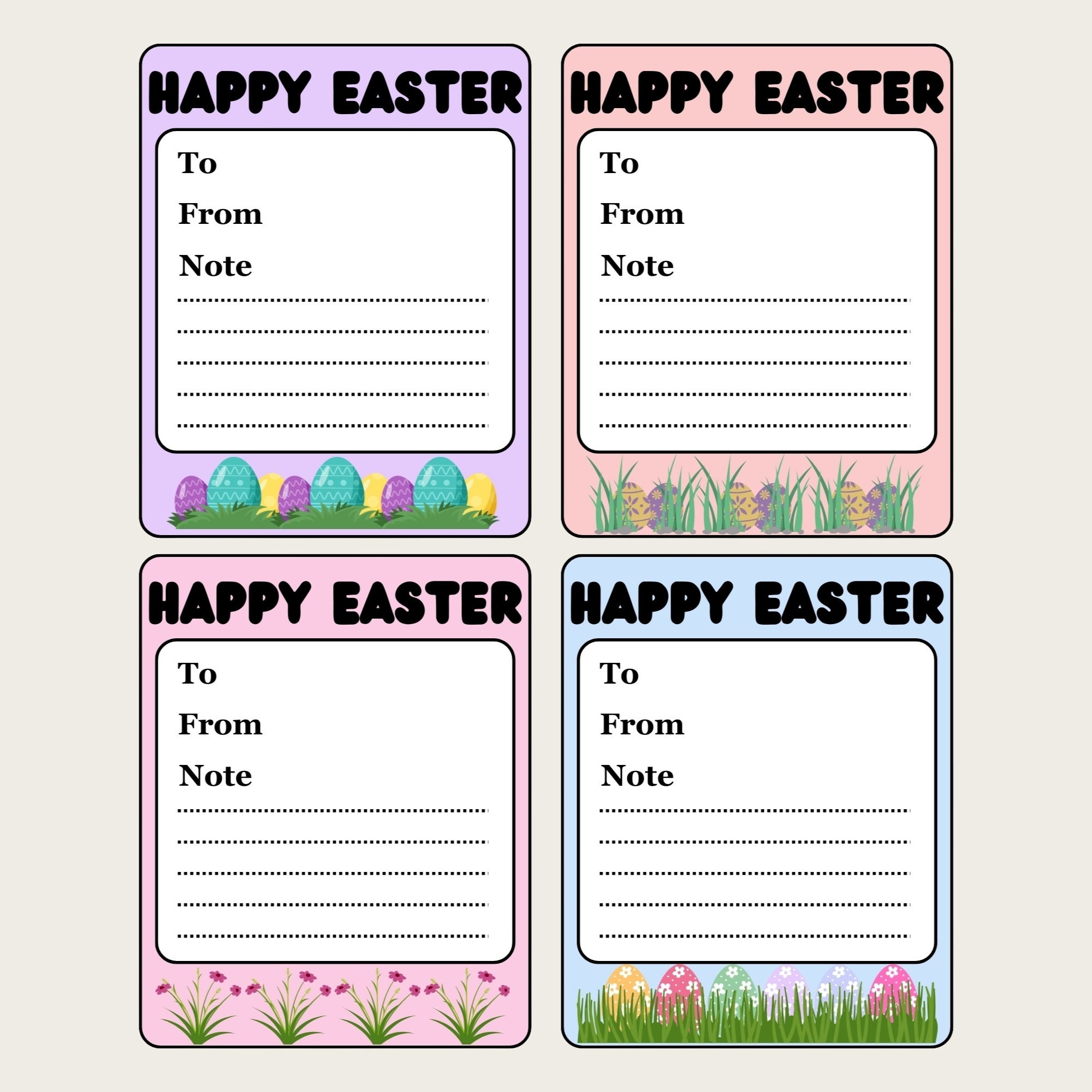 Editable Easter Candy Gram Flyer Template, Easter Bunny Candy Grams ...