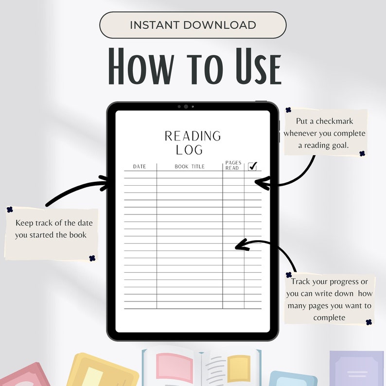 Book Reading Challenge Printable Template Book Reading Goal - Etsy