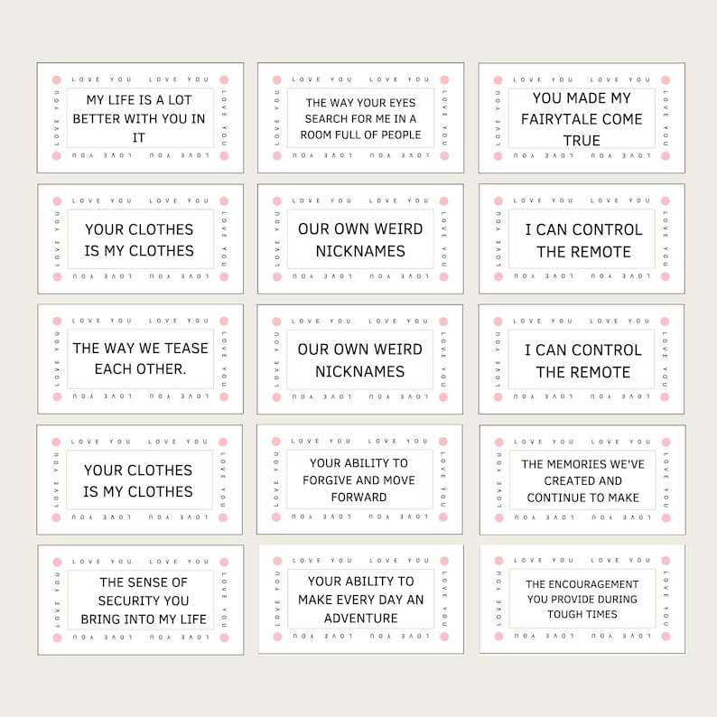 Reasons Why I Love You, Couple Cards, Love Messages, Printable Love ...