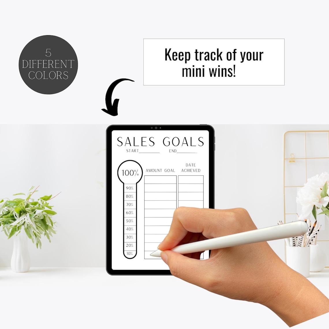Printable Sales Goal Tracker, Simple Finance Thermometer Chart Tracker ...