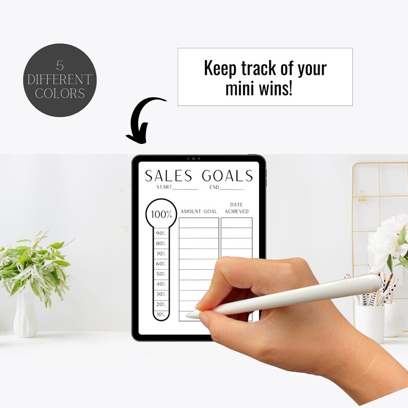 Printable Sales Goal Tracker, Simple Finance Thermometer Chart Tracker ...