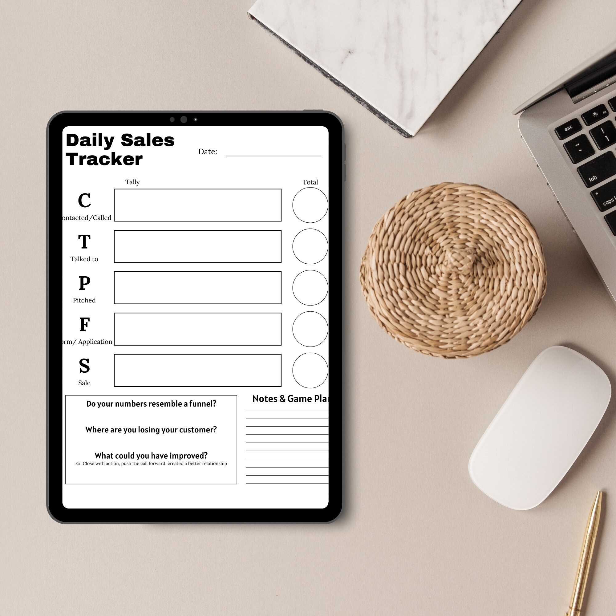Printable Daily Sales Tracker, Cold Calling Log Template, Business ...