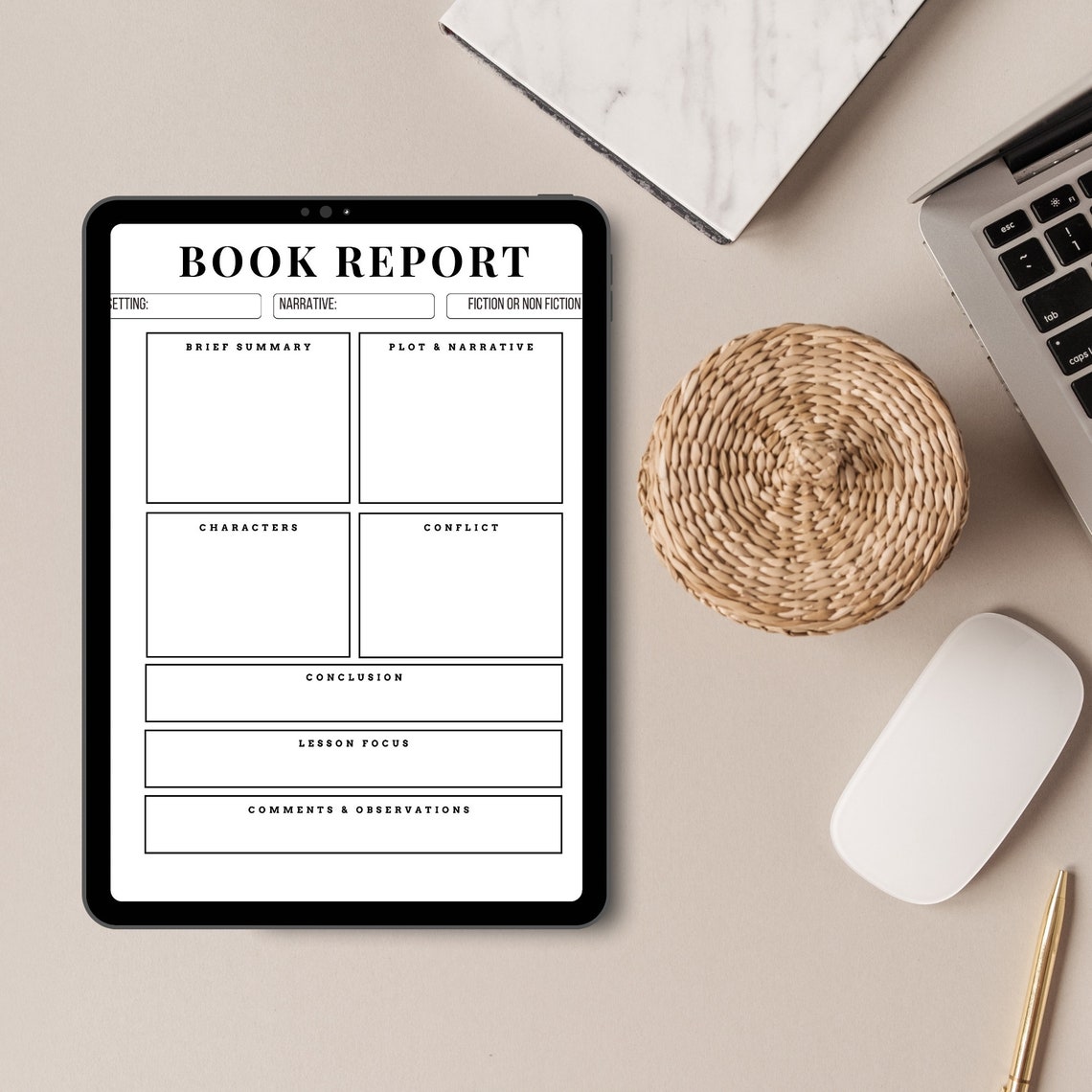 Printable Book Report Template, Book Report for Kids, Printable Book ...