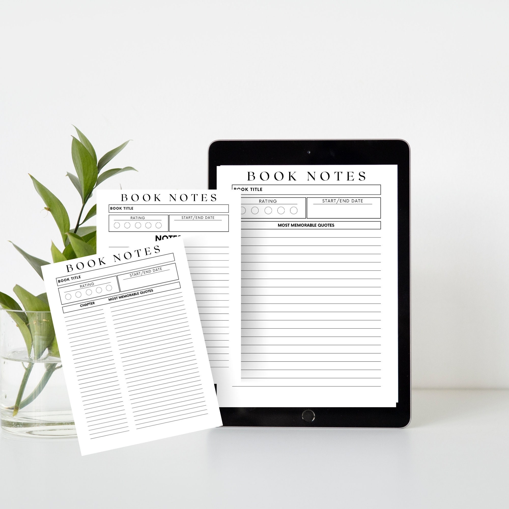 Book Review Notes Template, Book Tracker Review, Reading Lover Gift ...