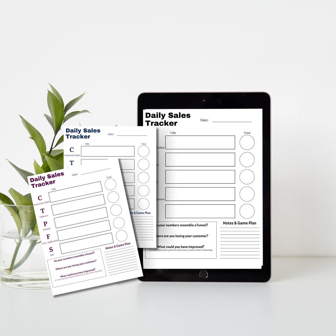 Printable Daily Sales Tracker, Cold Calling Log Template, Business ...