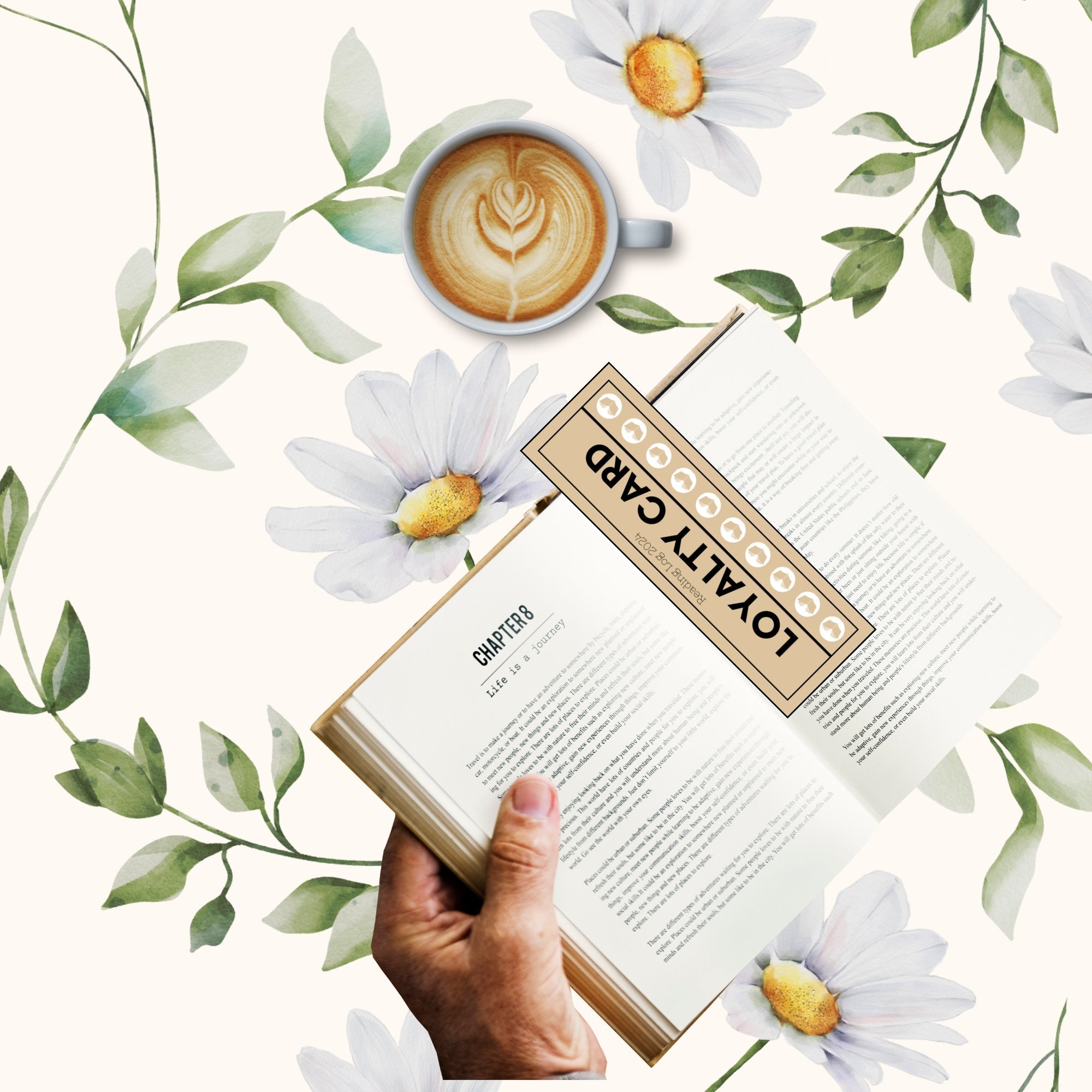 10 Printable Bookmark- Loyalty Card, Reading Log Bookmark, Book Tracker ...
