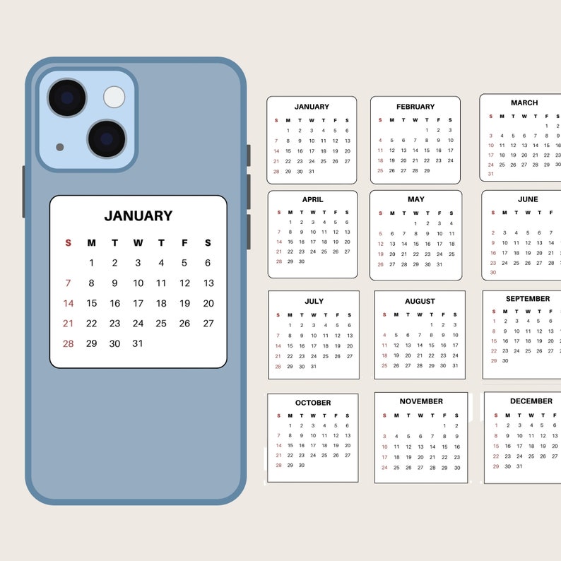 2024 Mini Calendars | Monthly Planner | Minimalist Calendar | 3.5 X3.4 ...