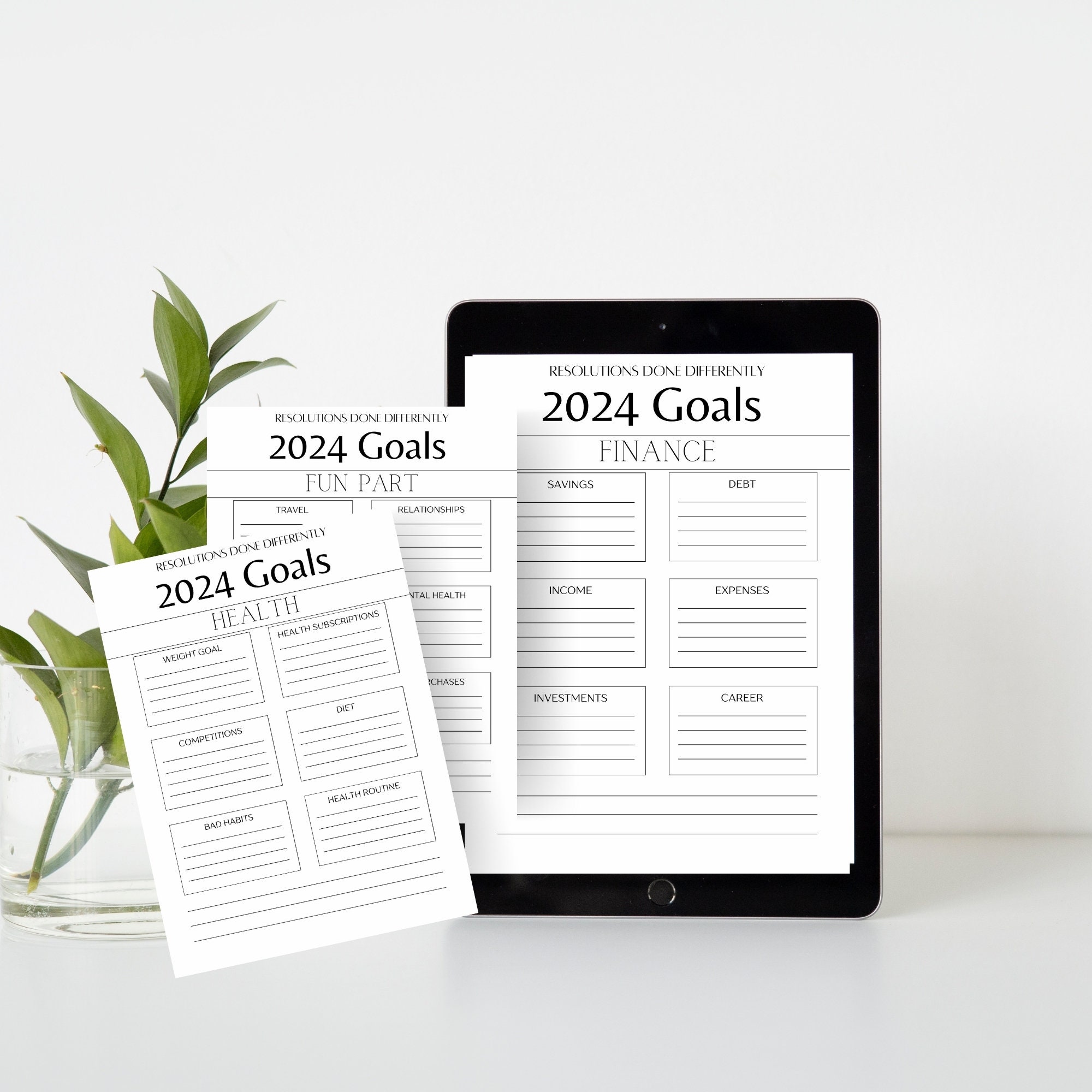 Printable 2024 Specific Goal Setting Templates, New Year's Resolutions ...