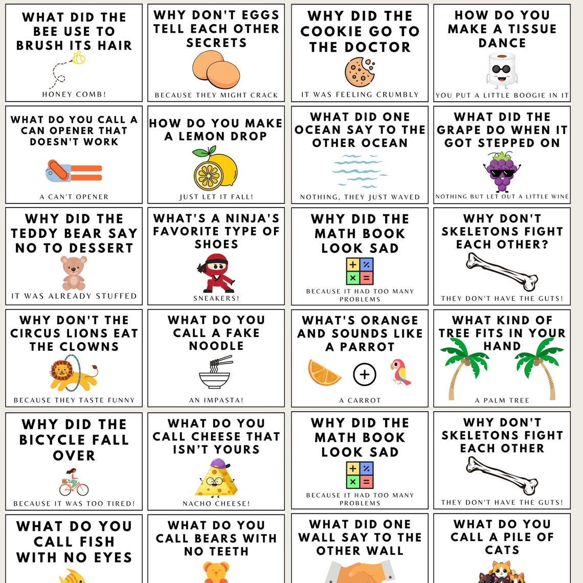 Lunchbox Jokes Printable, Editable Lunch Box Notes, Jokes for Kids ...