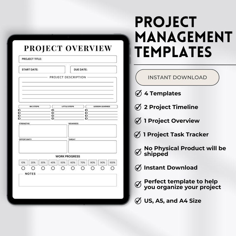 Project Management Planner Template, To-do Assignment List, Project ...