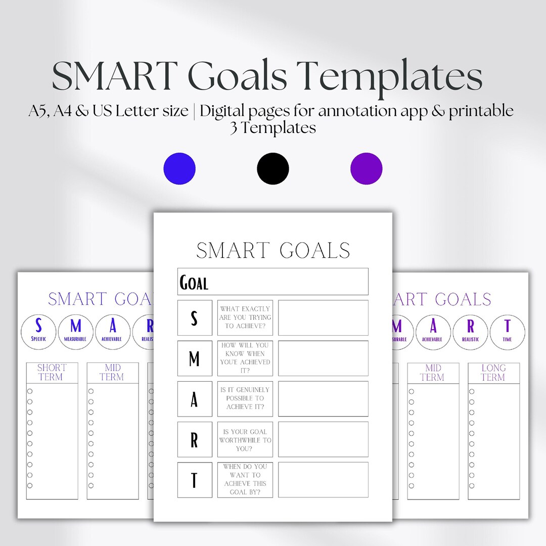 S.M.A.R.T Goal Planner Printable, Goal Tracker Printable, Productivity ...