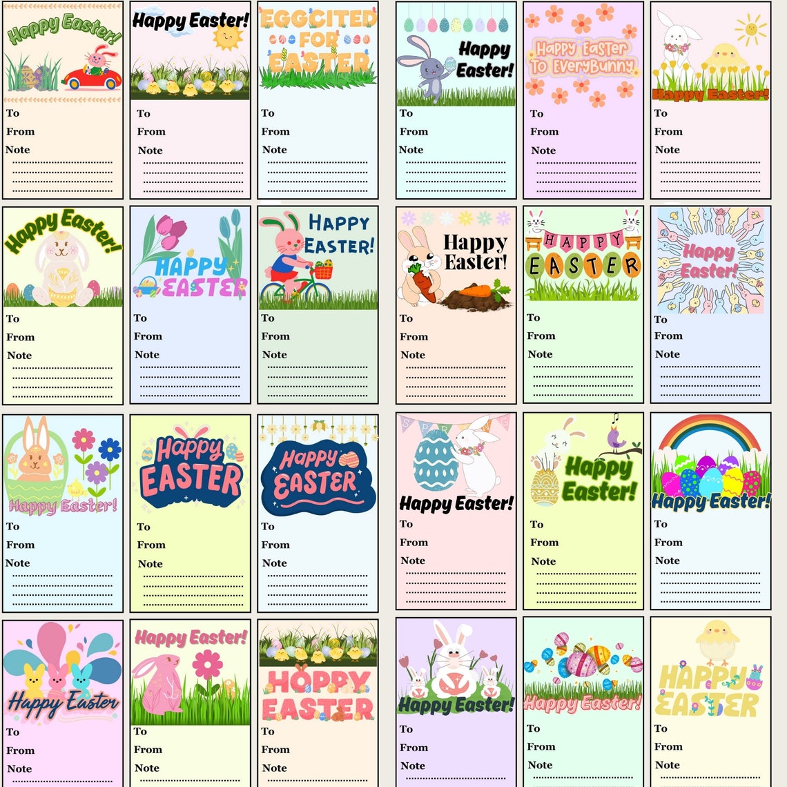 Easter Candy Gram Flyer Template, Editable Easter Bunny Candy Grams ...