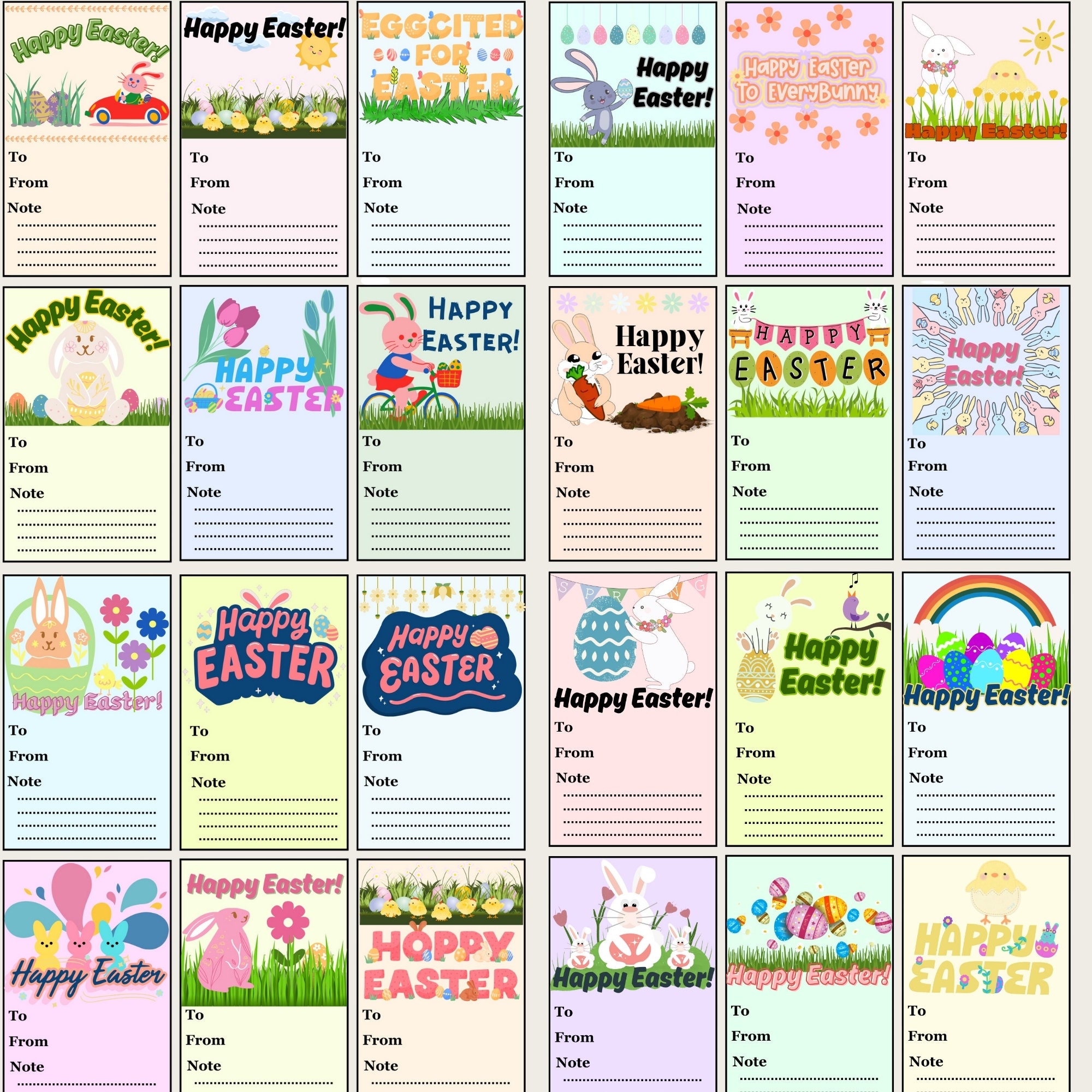 Easter Candy Gram Flyer Template, Editable Easter Bunny Candy Grams ...