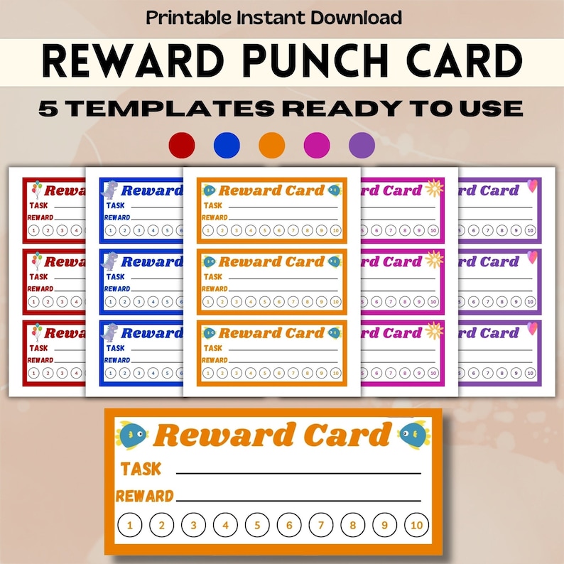 Editable Reward Punch Cards, Childs Incentive Tracker Template ...