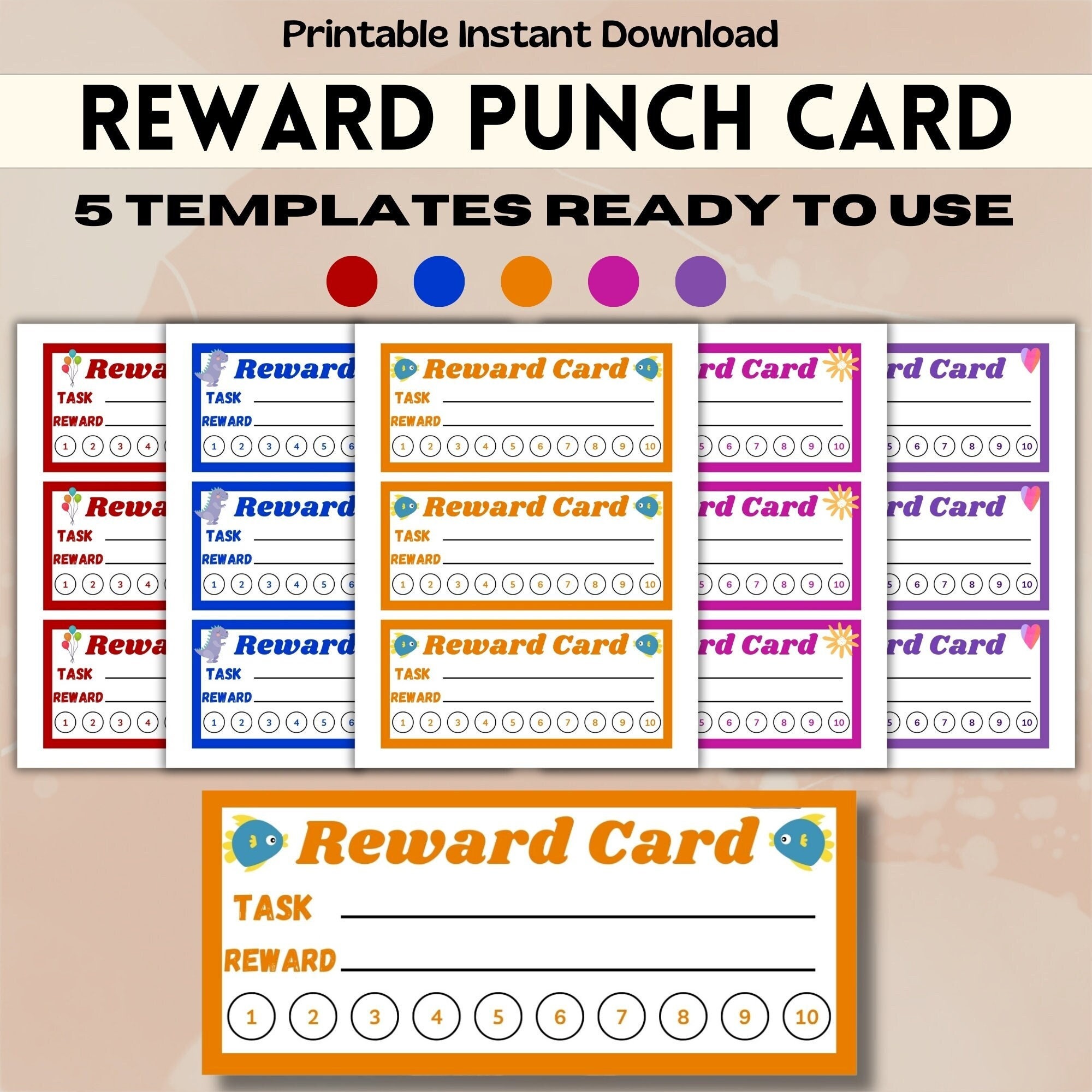 Editable Reward Punch Cards, Childs Incentive Tracker Template ...
