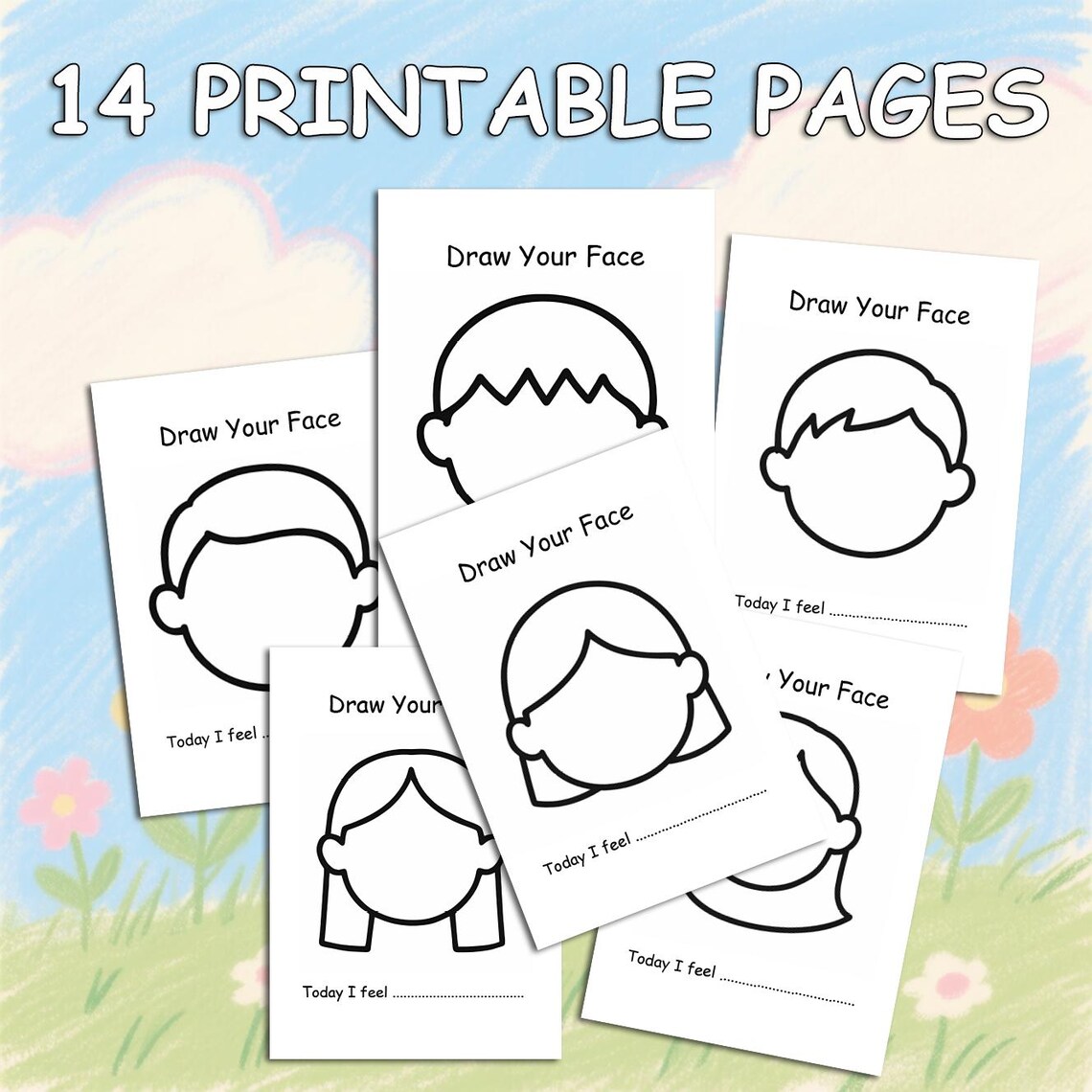 Blank Face Emotions Printable – 14 “today I Feel” Pages for Kids ...
