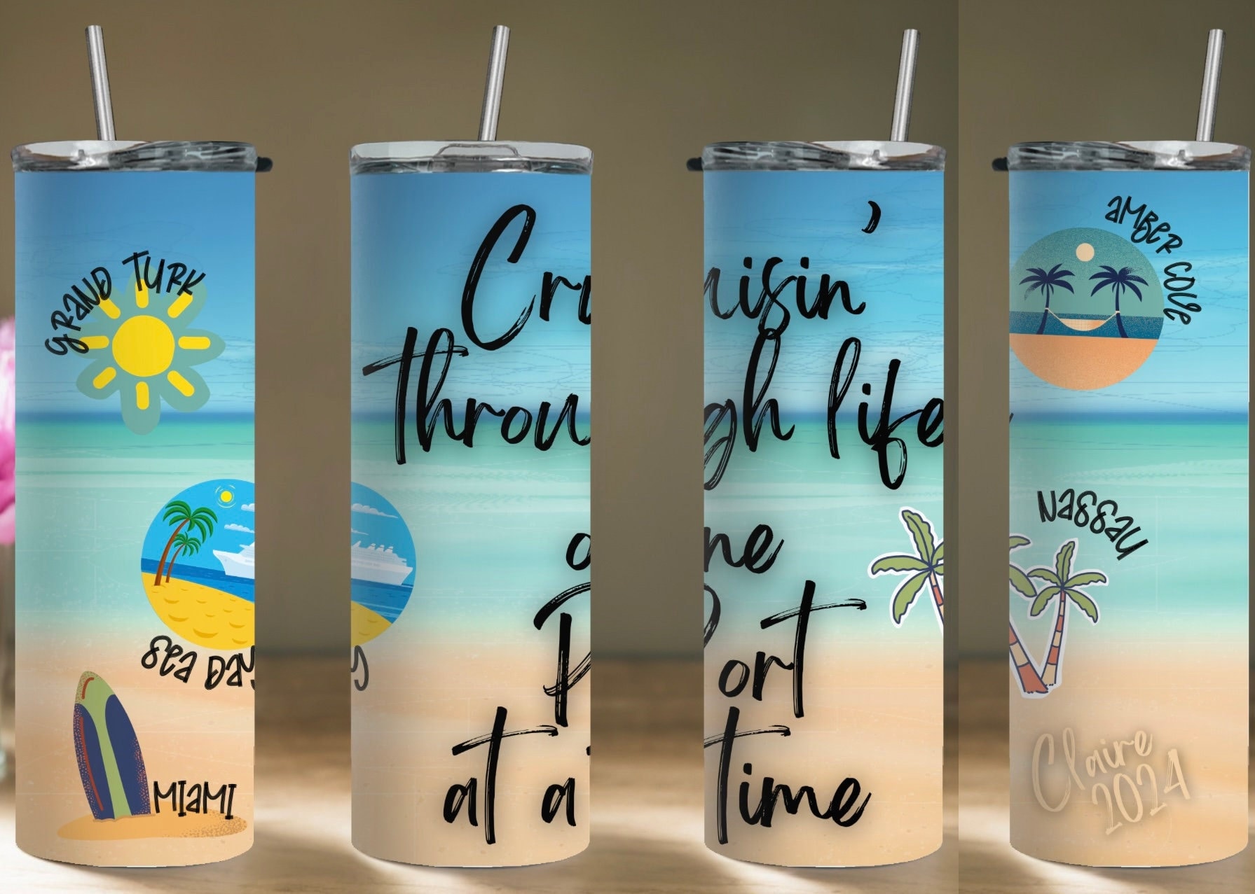 Cruisin’ Through Life One Port at a Time,personalized Cruise Tumbler ...