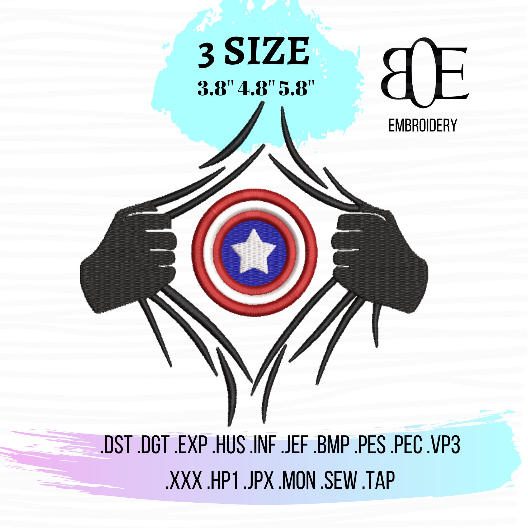 Superhero Machine Embroidery Design Hero Embroidery Design - Etsy