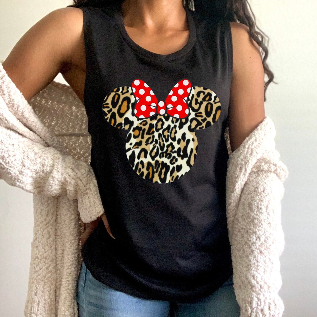 Disney Muscle Tank Top Minnie Mouse Leopard Tank Top Minnie - Etsy UK