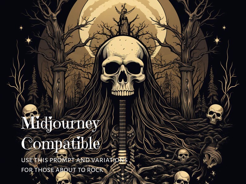 Midjourney Prompt for Skulls and Bones T-shirt Heavy Metal - Etsy