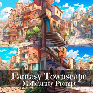 Ai Art, Professional Midjourney Prompt Fantasy Townscape, Midjourney Ai Generated Art, Best ...