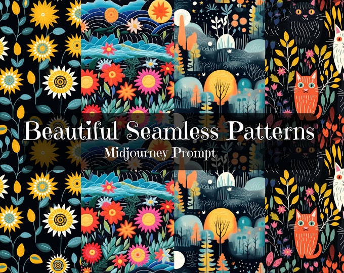 Midjourney Prompts Minimalist Seamless Floral Pattern AI Art Guide ...