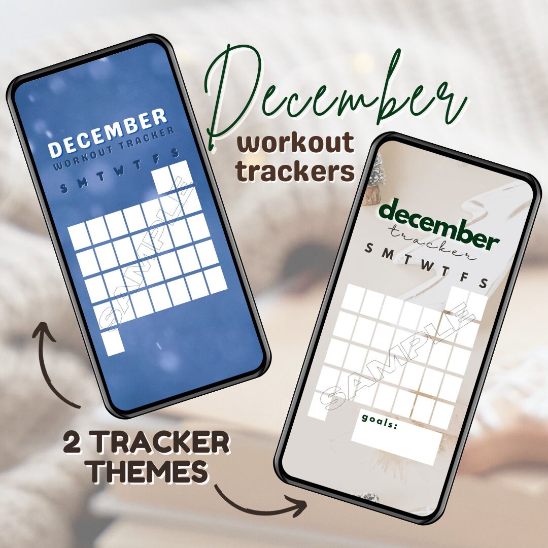 December Workout Tracker Habit Tracker Sweaty Selfie Tracker Beachbody ...
